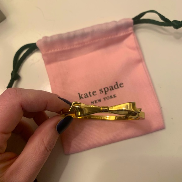 kate spade | Jewelry | Kate Spade Love Notes Take A Bow Gold Bangle ...